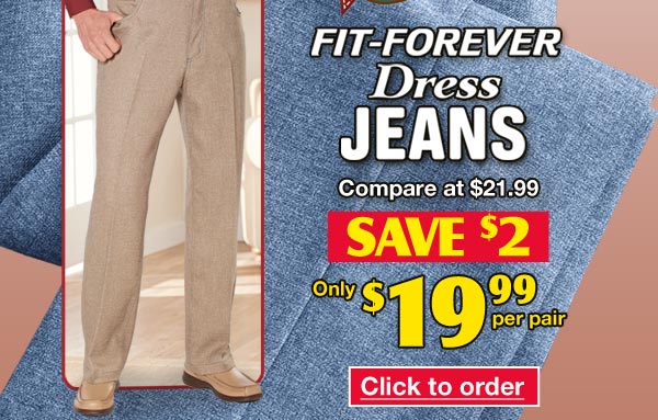 Haband Free Shipping On Mens Fit Forever Dress Jeans Milled
