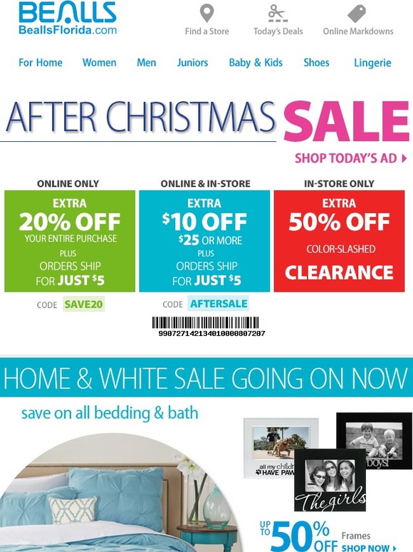 Bealls Florida: After Christmas Sale Ends Today! $10 Off $25 + Extra 50 ...