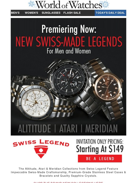 World of Watches: New Swiss-Made Collections From Swiss Legend Have ...