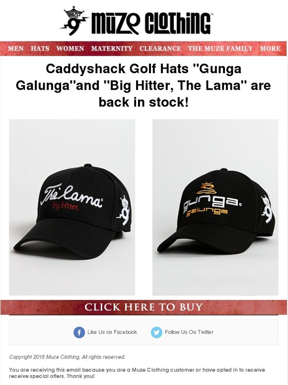 Muze Clothing: Top Caddyshack Hats Back In Stock! | Milled