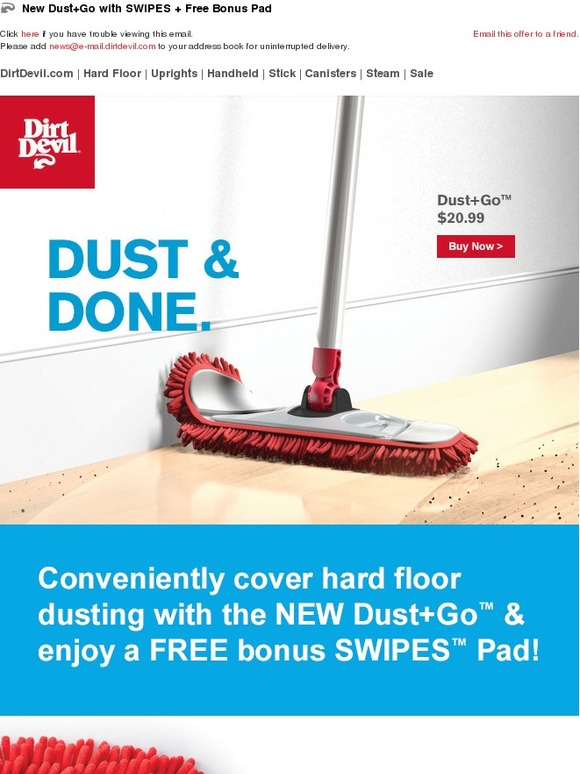 Dirt Devil: Check out our NEW Dust+Go with SWIPES | Milled
