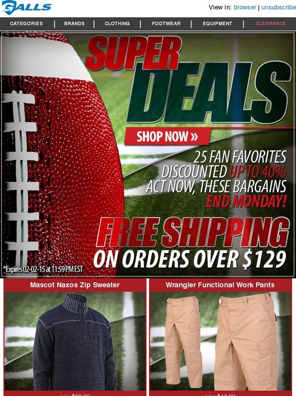 Galls: Big Game, BIGGER Bargains | Milled