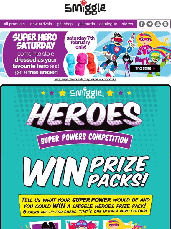 Smiggle: what would your super power be? answer to win a smiggle heroes ...