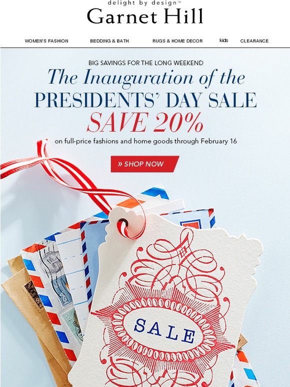Garnet Hill The Presidents Day Sale SAVE 20 Milled