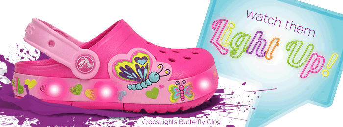Crocs: Fun for kids: CrocsLights & flashing Jibbitz™ charms | Milled