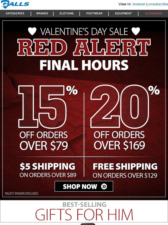 Galls: ♡ Valentine's Day Savings - Final Hours | Milled