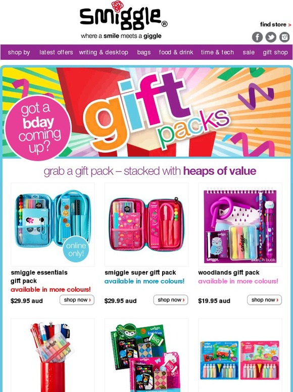 Smiggle: all new gift packs are here! finding the perfect present is ...