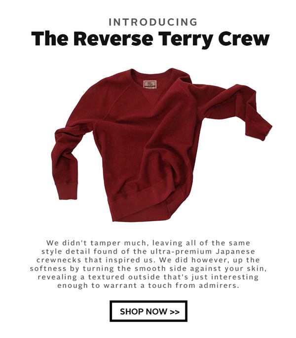 Flint and Tinder: Introducing The Reverse Terry Crew | Milled