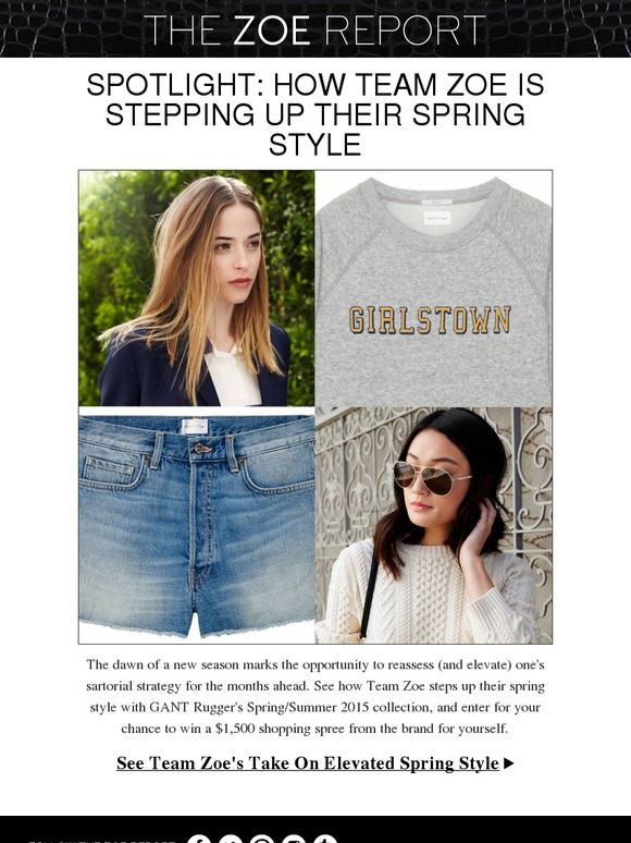 The Zoe Report: Spotlight: How Team Zoe Is Stepping Up Their Spring ...