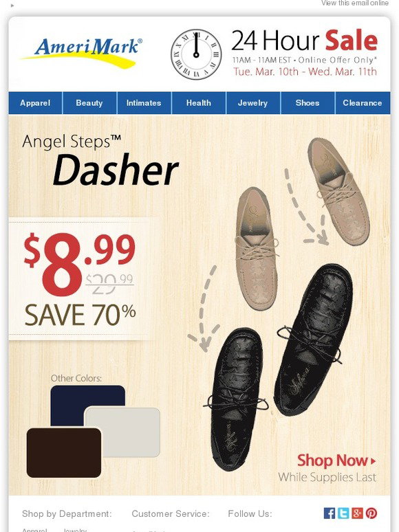 AmeriMark: Angel Steps Dashers, Under $9 | Milled