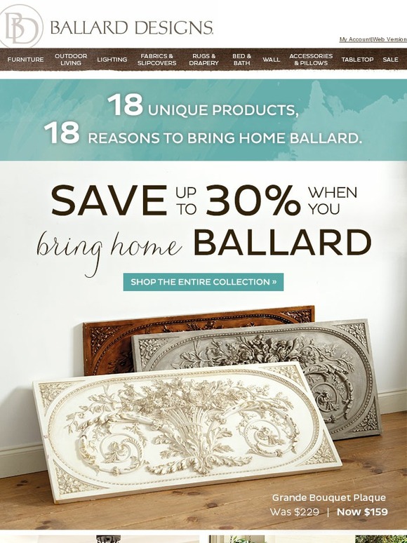 Ballard Designs: Save up to 30% on Special Items with Bring Home ...