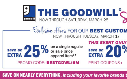 Bonton: Ends TODAY: $50 coupon • Goodwill Sale going on now! | Milled