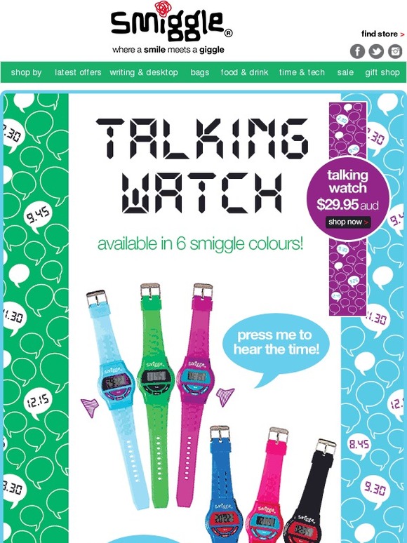 Smiggle: speaking of good ideas... a talking watch!! | Milled