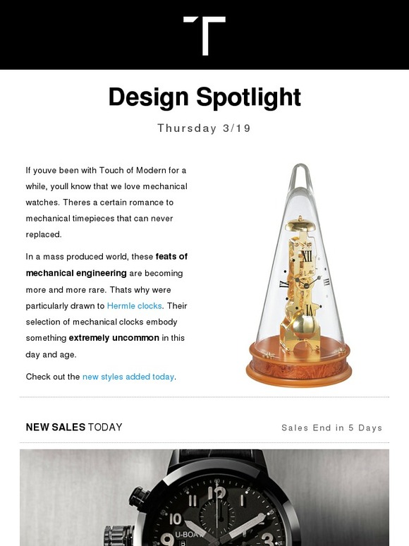 Touch of Modern: Mechanical clocks | Milled