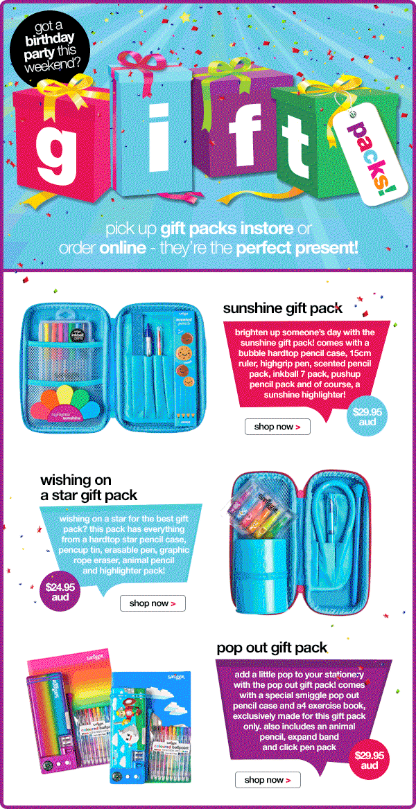 Smiggle: smiggle gift packs = the perfect present! | Milled