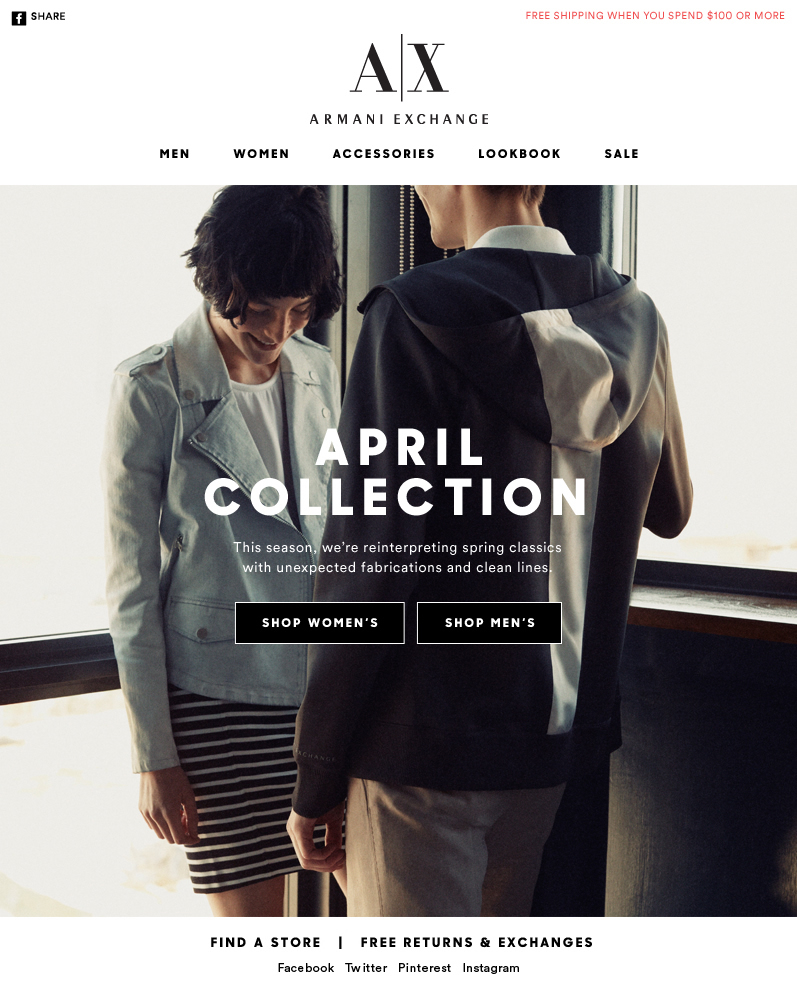 Armani Exchange: The April Collection: Spring Classics Reinterpreted ...