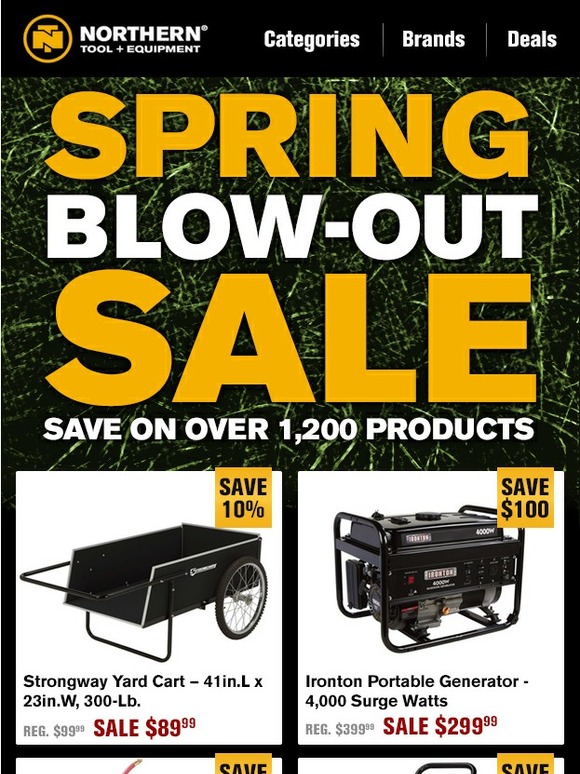 Northern Tool: Spring Blow-Out Sale - Over 1,200 Products On Sale Now ...