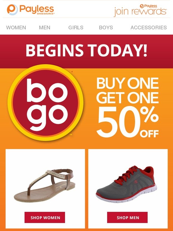 Payless: BOGO Begins TODAY - 50% off 2nd Pair! | Milled