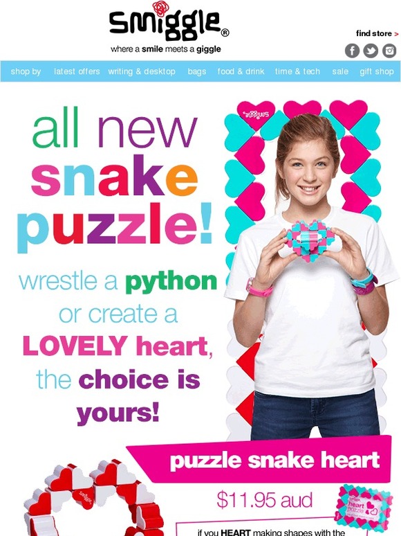 Smiggle: ALL NEW PUZZLE SNAKE! Introducing the heart puzzle and python ...