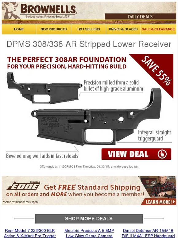 Brownells: DPMS 308/338 Lower Receiver - Just $109.99! | Milled