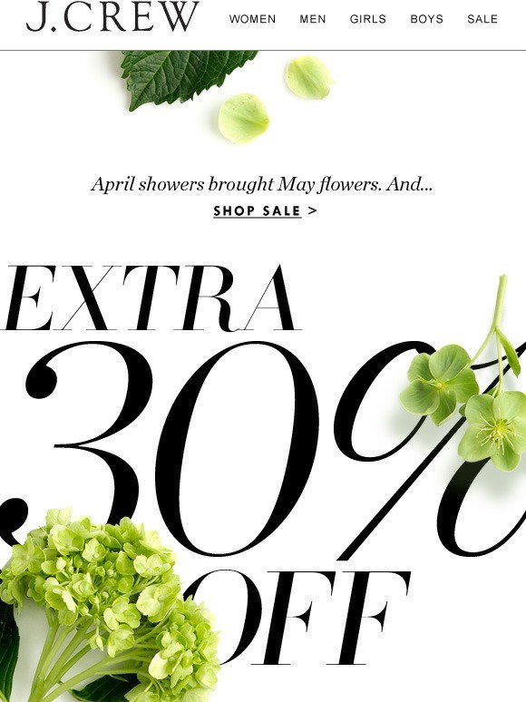 J.Crew: Yay, May: Extra 30% off spring sale styles starts now | Milled