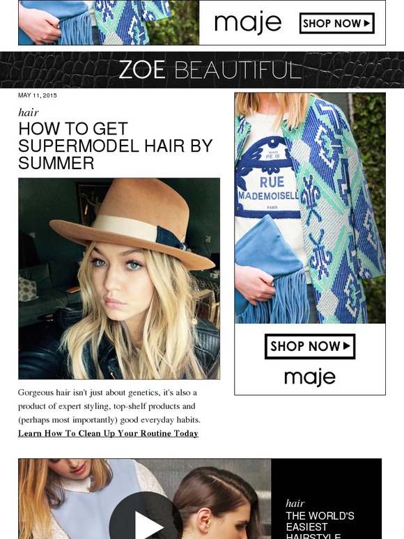 The Zoe Report: Supermodel Hair Made Easy | Milled