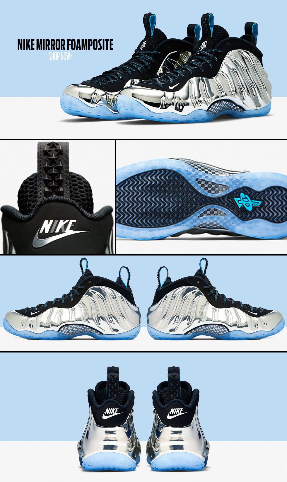 DTLR: RELEASE ALERT: Nike Mirror Foamposite and Air Jordan 1 High OG ...