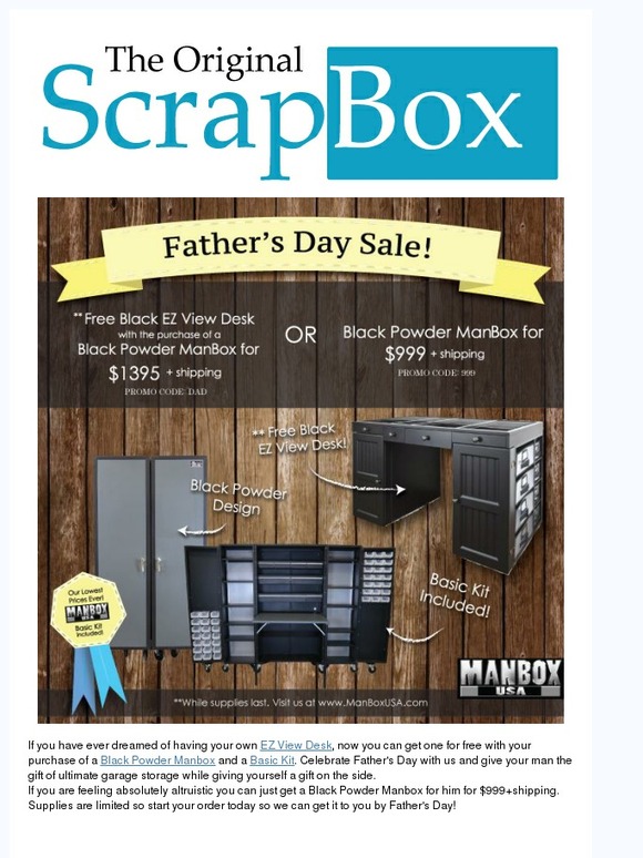 Create Room: Father's Day Sale (EZ View Desk and Manbox)! | Milled