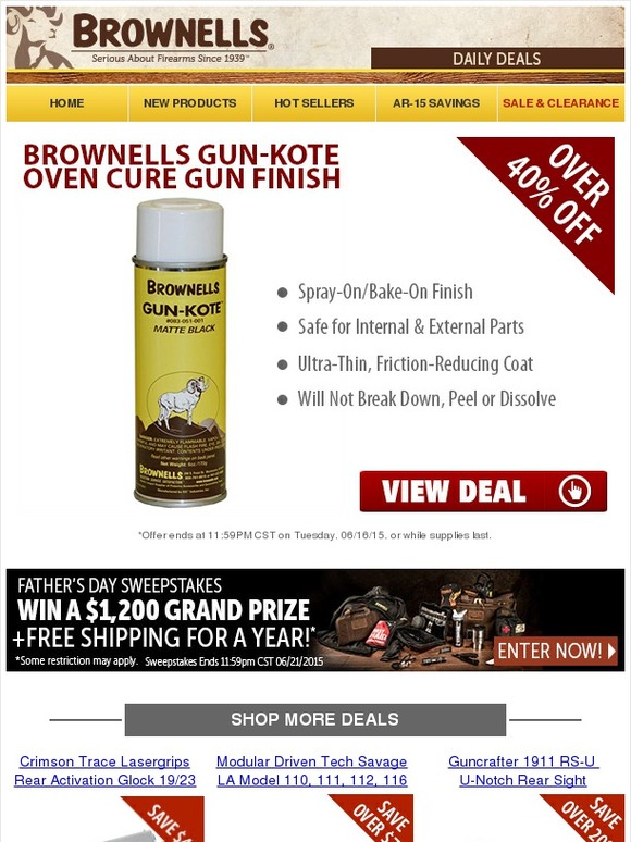 Brownells: 40% Off Gun-Kote Oven Cure Gun Finish! | Milled