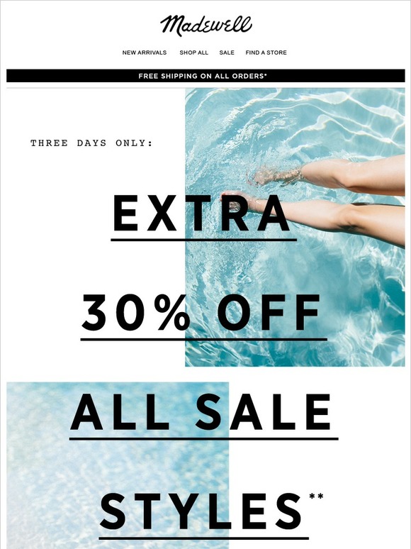 Madewell: Extra 30% off sale. Three days only. | Milled