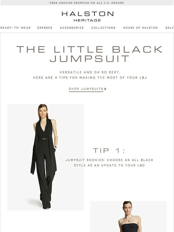 Halston: 4 Essential Tips For Your Little Black Jumpsuit | Milled