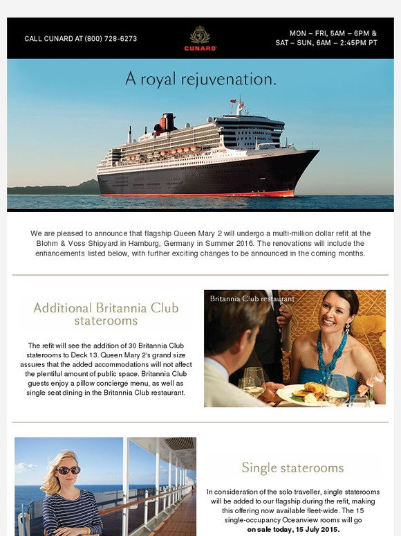 Cunard: Announcing future refit for flagship Queen Mary 2. | Milled