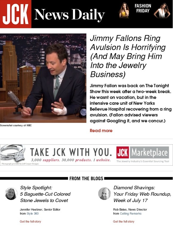 JCK: Jimmy Fallon’s Ring Avulsion Is Horrifying (And May Bring Him Into ...