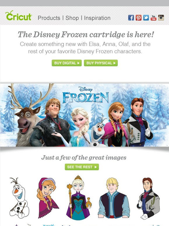 Cricut: The Disney Frozen Cartridge Is Now Available | Milled
