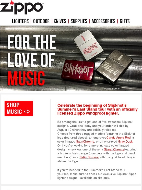 Zippo: Slipknot lighters are here! | Milled