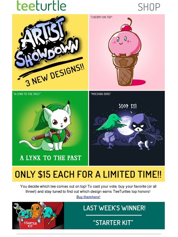 TeeTurtle: New showdown designs! Which do you 💙? | Milled