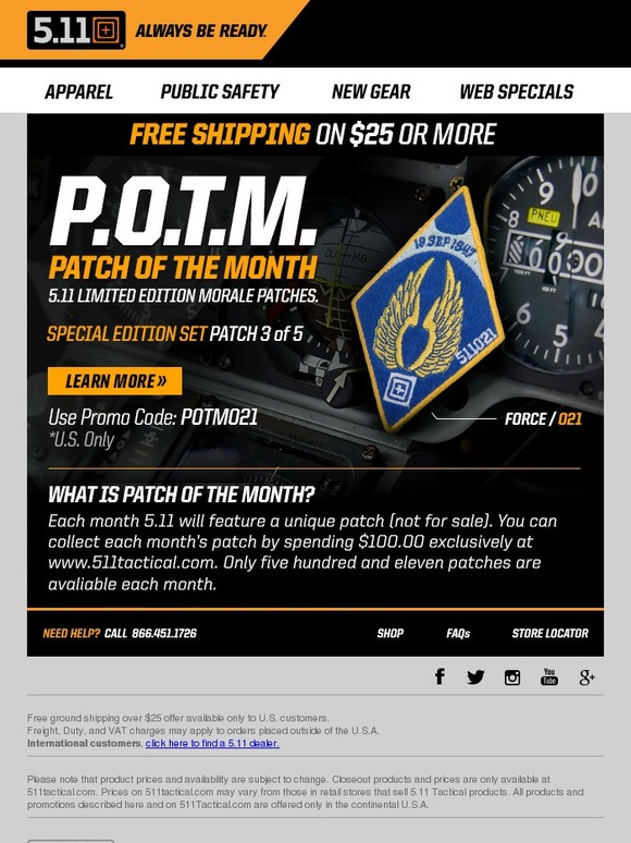 5.11 Tactical: Patch of the Month is Here | Milled