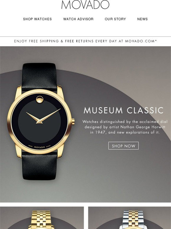 Movado: A golden icon: Museum Classic with legendary dial design | Milled