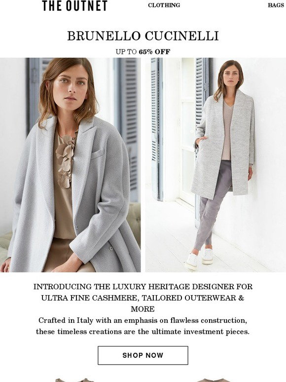 The Outnet: Brunello Cucinelli is here! Up to 65% off the luxe Italian ...
