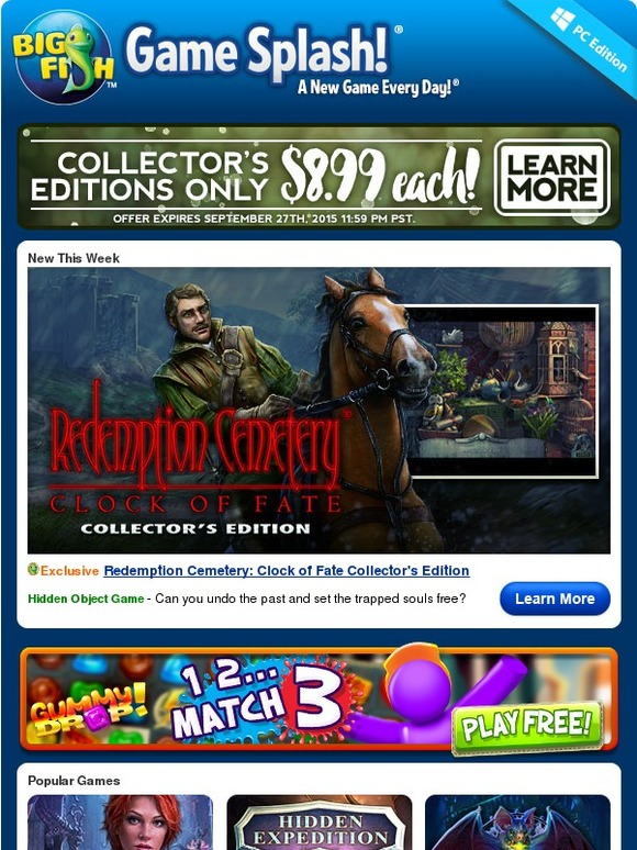 Big Fish Games: All Collector's Editions ON SALE! | Milled