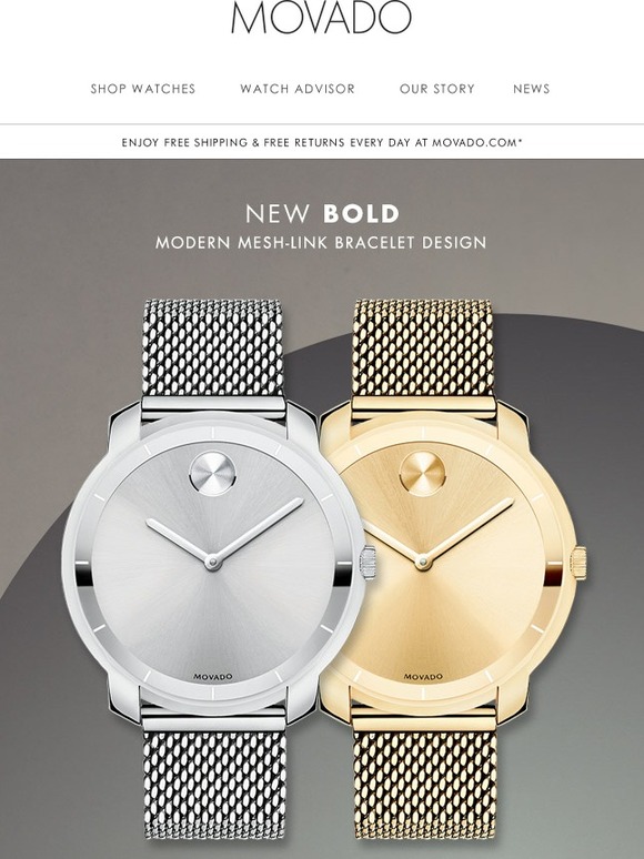 Movado: Discover Movado BOLD with mesh-link bracelet | Milled