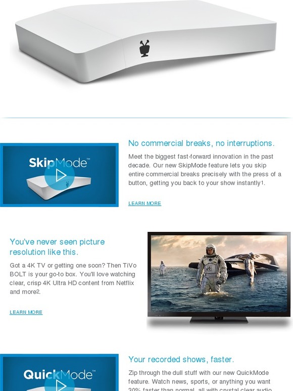 TiVo: Commercial breaks just became optional. The all-new TiVo BOLT is ...