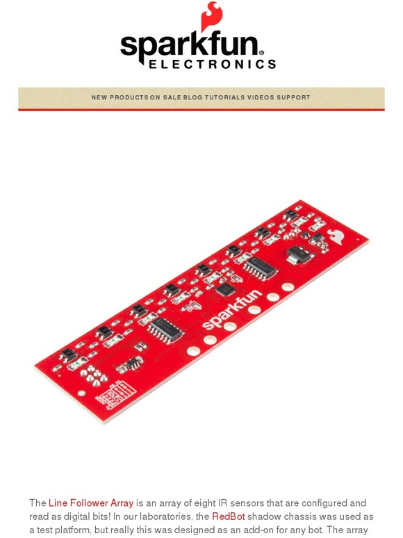 SparkFun: Fall in line with the new SparkFun Line Follower Array | Milled