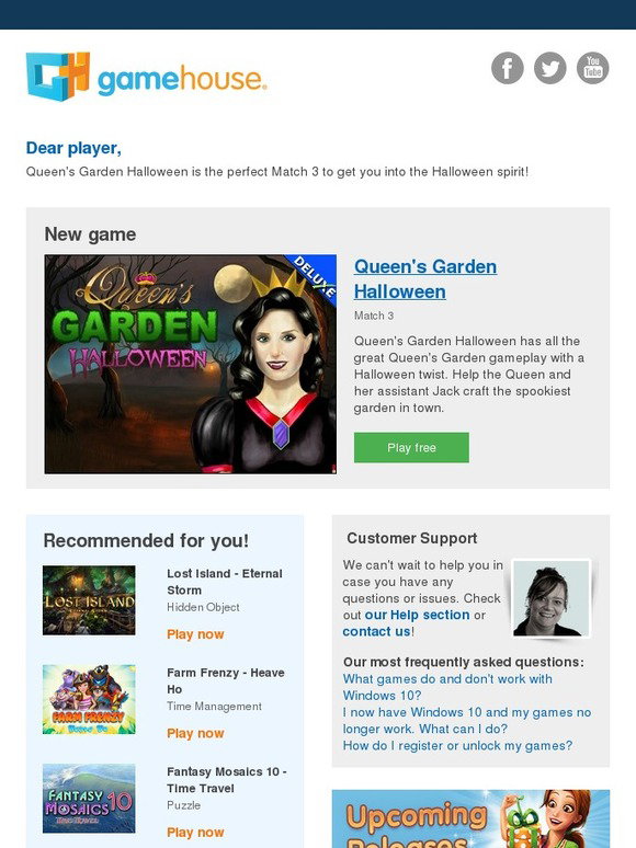 GameHouse: NEW! Queen's Garden Halloween + more! | Milled