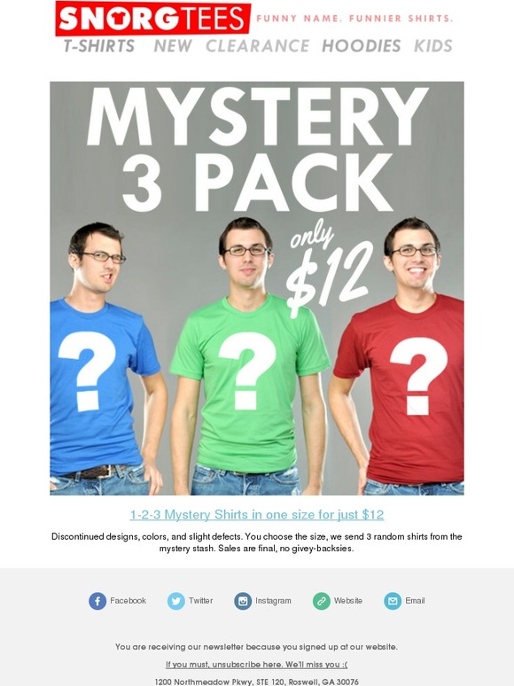 Snorg Tees: Mystery 3-Pack Attack | Milled