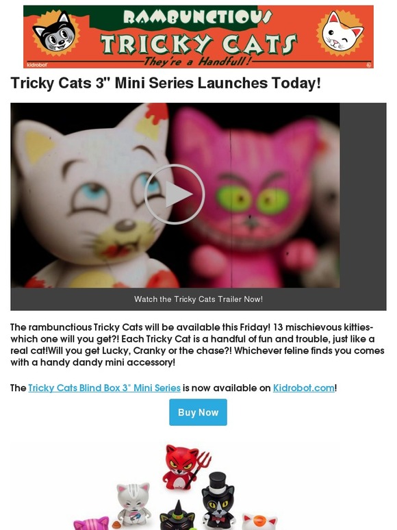 Kidrobot: NEW Tricky Cats Blind Box 3" Mini Series Now Available at ...