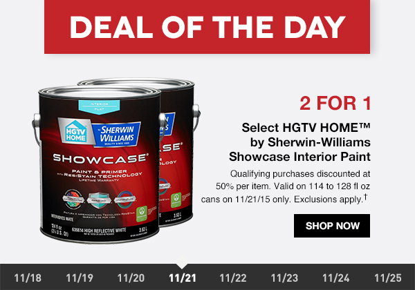 Lowe's: Deal of the Day: 2 for 1 HGTV HOME™ Paint by Sherwin-Williams ...