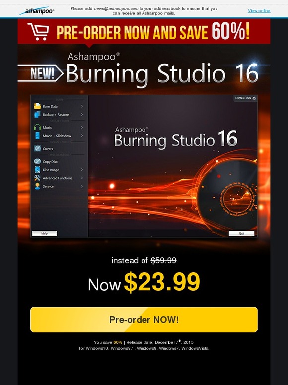 Ashampoo: Ashampoo Burning Studio 16 - The best version of all time | Milled