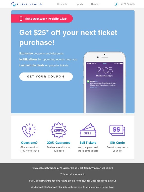 Ticket Network: Save $25 Today with the TicketNetwork Mobile Club! | Milled