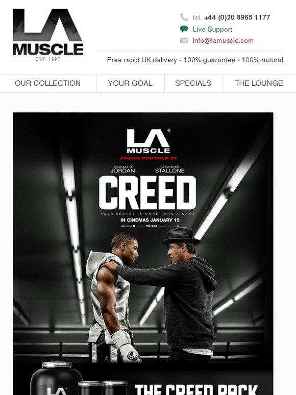 LA Muscle: New movie Creed: Get the official Creed Supplements right ...